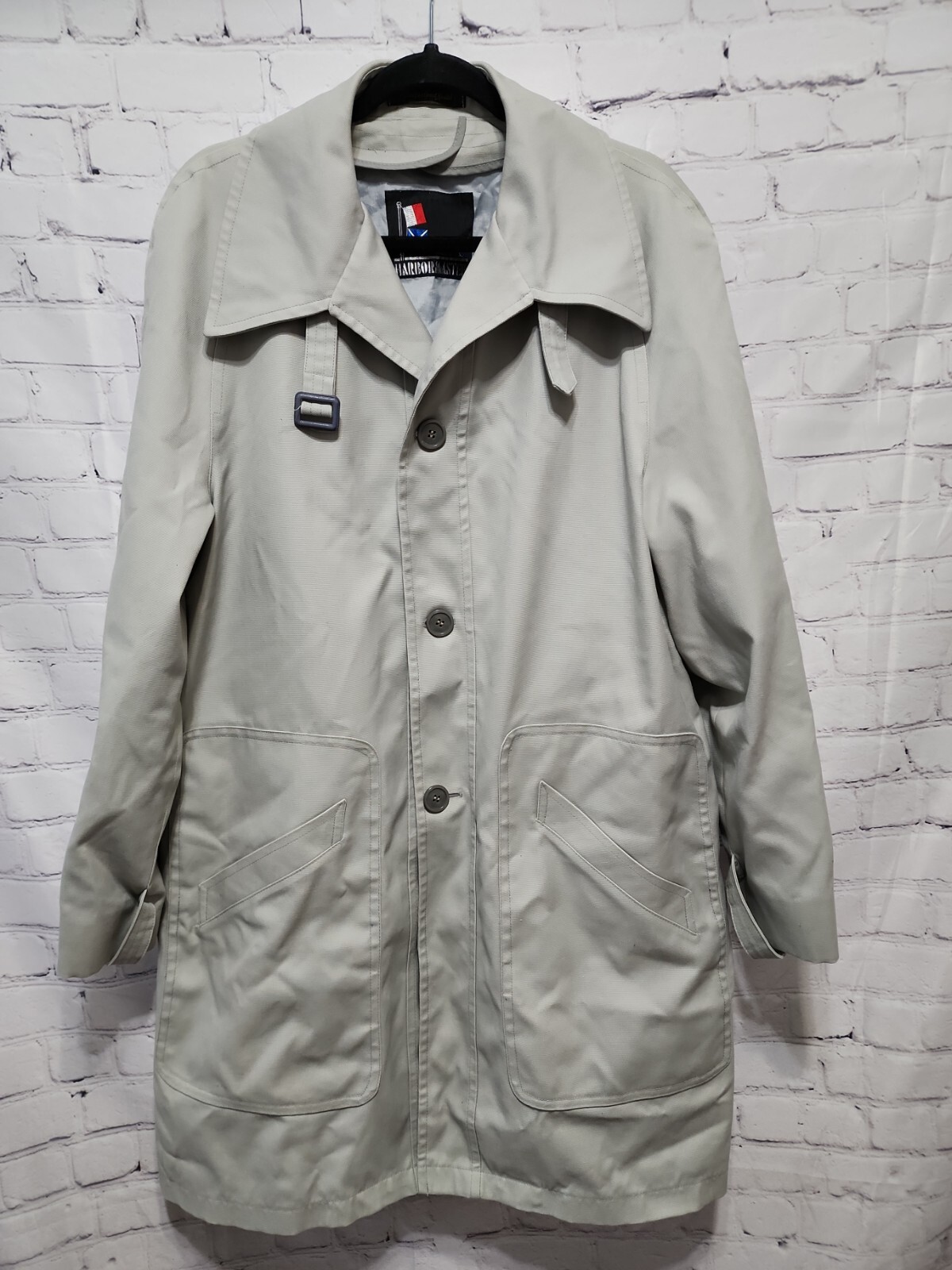 Harbor Master Men's Light Gray Button Down Coat Size … - Gem