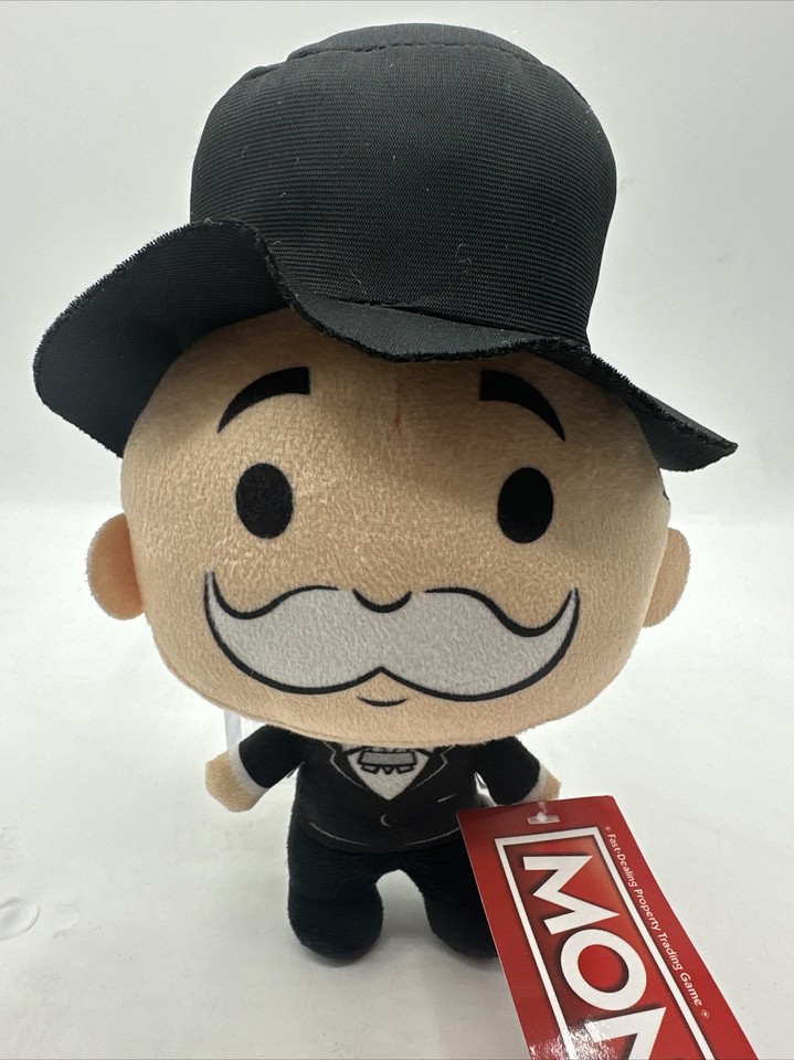 Mr. Monopoly Man 8” Uncle Pennybags Black Suit Big Head Plush Stuffed ...