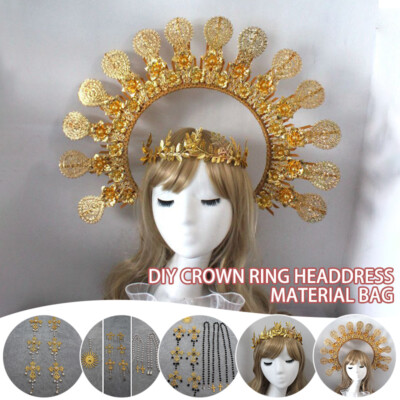 Women Baroque Goddess Crown Headband Bride Headpiece Material NEW | eBay