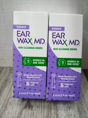 Ear Wax MD WAX CLEANING DROPS 5-SINGLE USE VIALS (1.5ML EACH) 2PK ...