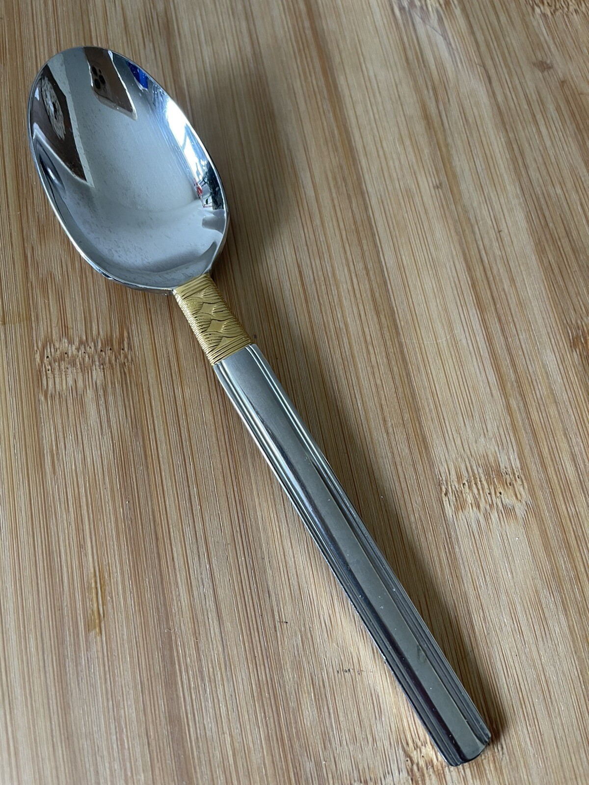 Pfaltzgraff Stainless GOLDEN CROSSROADS Diamond Weave PLACE SOUP SPOON ...