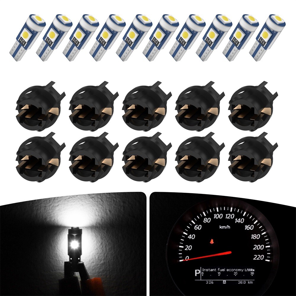 10x T5 74 3-SMD-3030 LED Speedometer Instrument Gauge Cluster Dash ...
