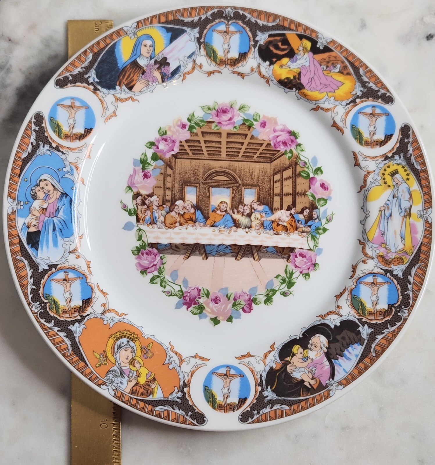 Vintage Last Supper Easter Life of Jesus WallPlate Porcelain 10 1/4 ...