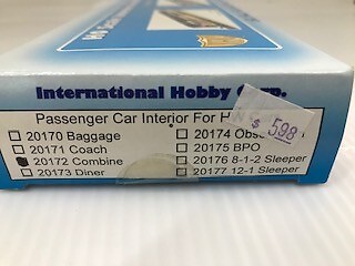 IHC 20172 HO Heavyweight Interior for IHC Passenger Cars Combine | eBay