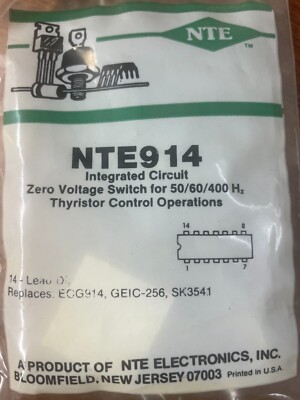 NTE914 - Integrated Circuit, Zero Voltage Switch - 50/60/400Hz Thyristor Ctrl Op | eBay