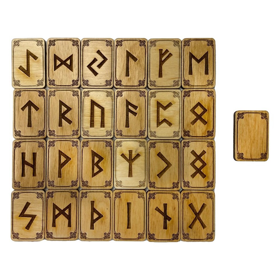 Norse Runes 25pcs/set, Wooden Elder Futhark Runes Set | eBay