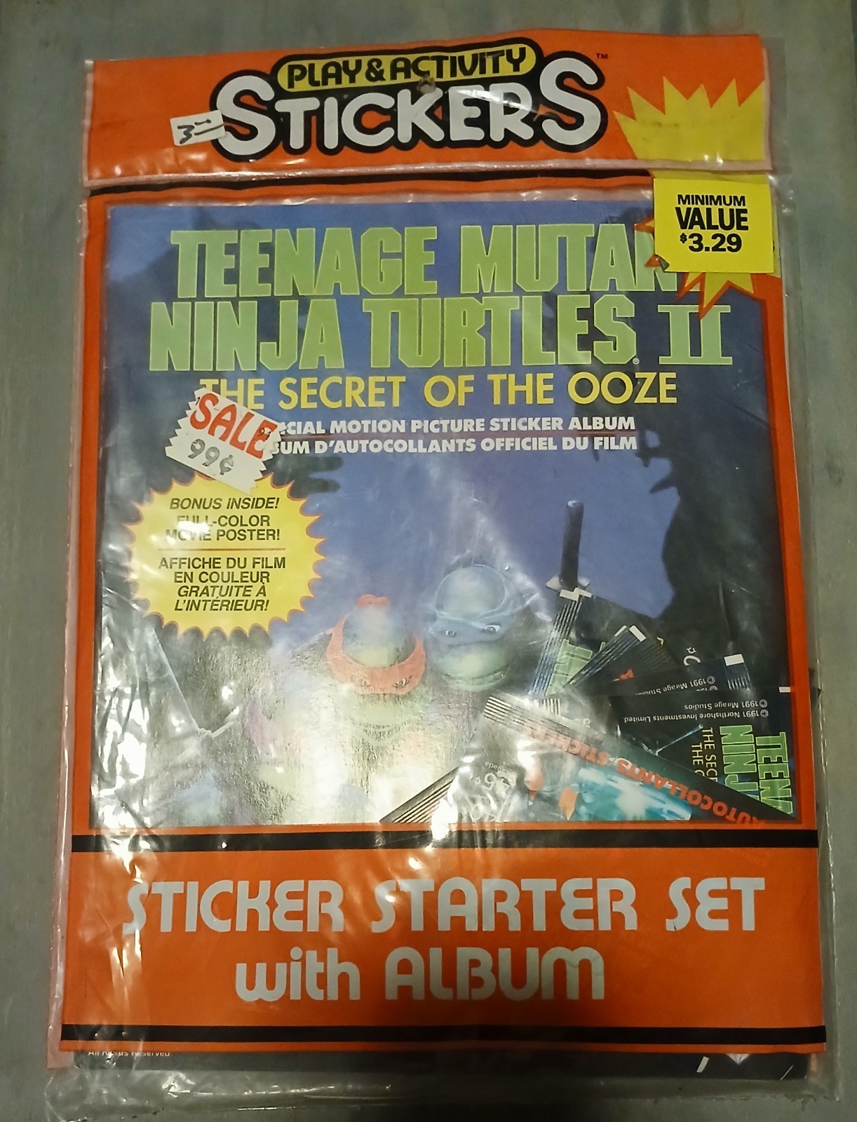 TMNT II The Secret of The Ooze official motion pictures sticker album ...