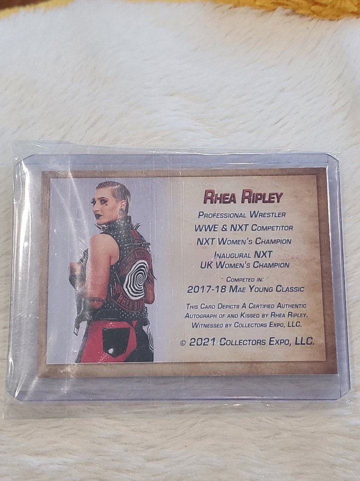 RARE!!! Rhea Ripley Authentic Kiss And Auto On-Card!!! WWE Superstar ...