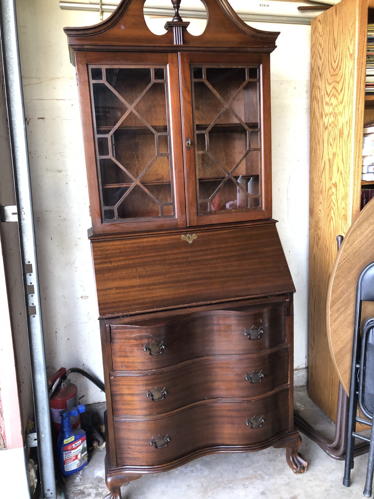 VINTAGE MADDOX of NY Chippendale Style Mahogany Secretary Desk w ...