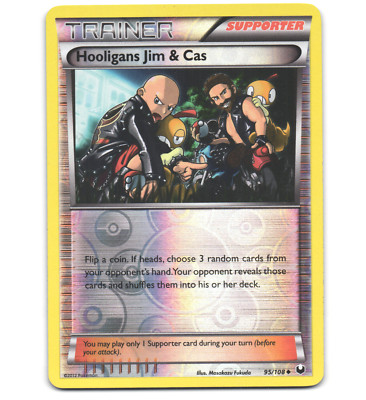 Pokemon 2012 Light Play Hooligans Jim & Cas Dark Explorers REVERSE 95/ ...