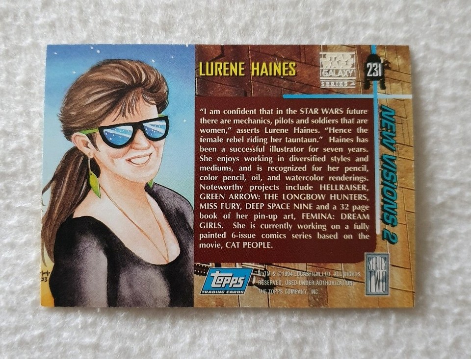 Topps Star Wars Galaxy Series 4 Lurene Haines Buy Back Artist Autograph ...