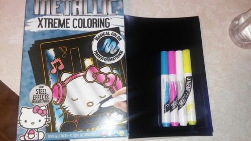 Hello Kitty Crayola Metallic Xtreme Coloring 10 Pages 4 Markers 6 for ...