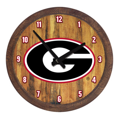 Georgia Bulldogs "Faux" Barrel Top Wall Clock | eBay