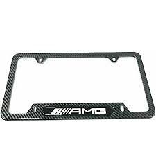 1X FIT Mercedes Benz AMG Stainless Steel w/ Carbon Fiber License Plate ...