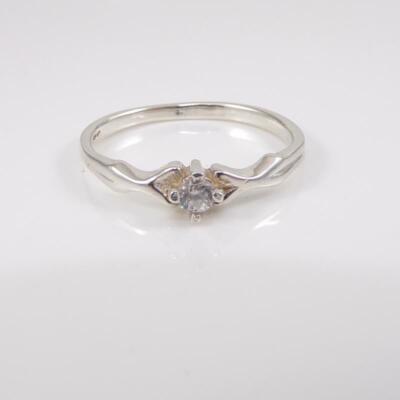 Sterling Silver Clear Solitaire Engagement Promise Ring Size 7 LFJ3 | eBay