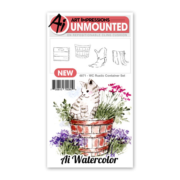 AI WATERCOLOR STAMPS-Art Impressions Rubber Stamping Craft-Container ...