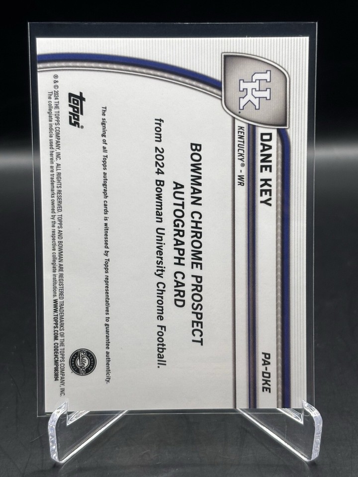 DANE KEY 2024 Bowman U Kentucky Yellow Refractor Auto 62/75 | eBay