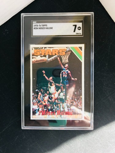 1975-76 Topps #254 Moses Malone Utah Stars HOF RC Rookie Card SGC 7 (NM ...