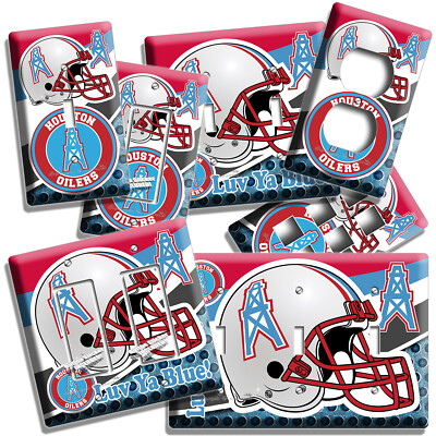 HOUSTON OILERS FOOTBALL TEAM LIGHT SWITCH OUTLET WALL PLATES MAN CAVE ...