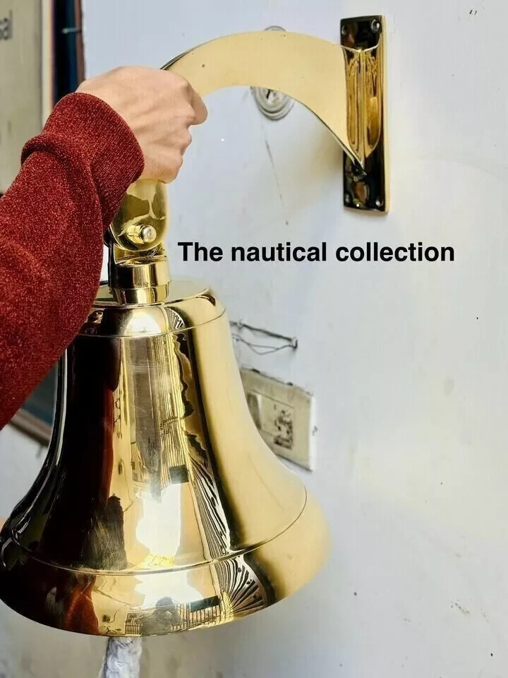 Big Brass Door Bell Wall Hanging Mount bell Nautical Brass Ship Loud ...