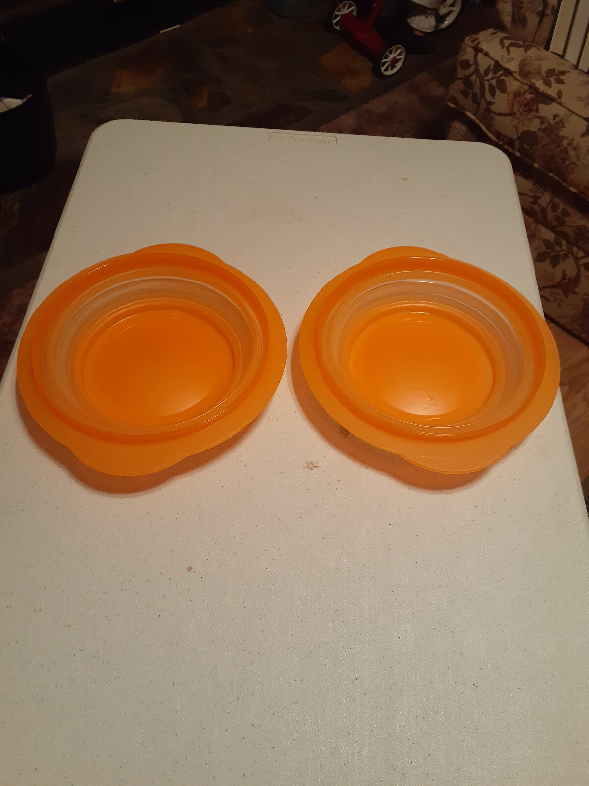 Tupperware Flat Out Bowl Set Of Two Orange No Lid Mint In Plastic | eBay