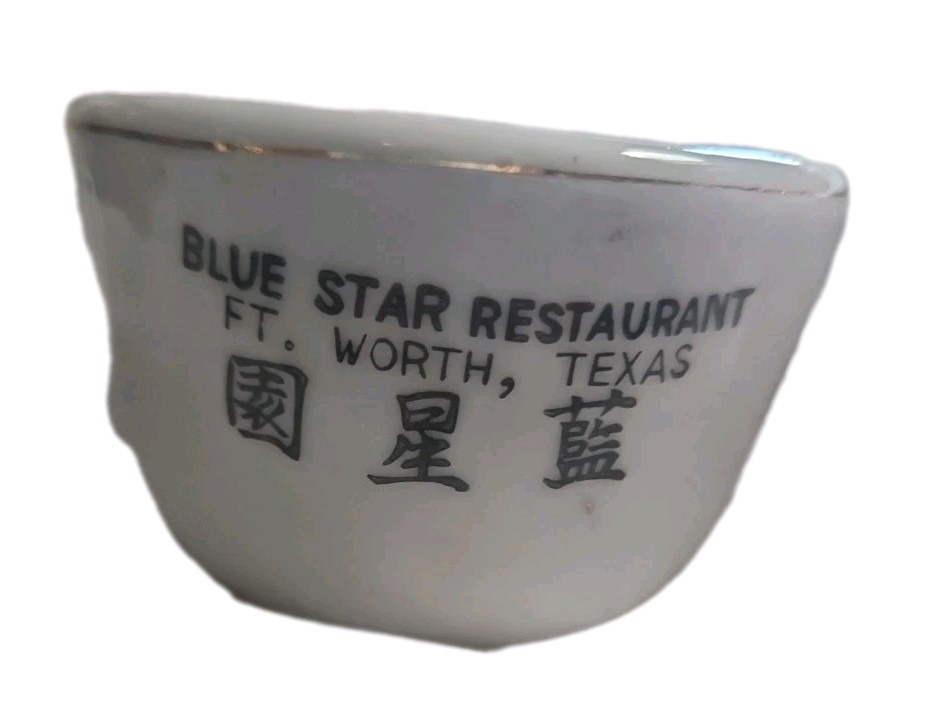 2 Blue Star Restaurant Fort Worth Texas Chinese Tea Cups F.S.LOUIE ...