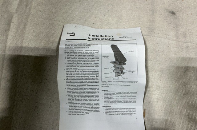 BENDIX BX287368N E6 BASIC DUAL BRAKE FOOT VALVE MINOR PART KIT 4820-01 ...