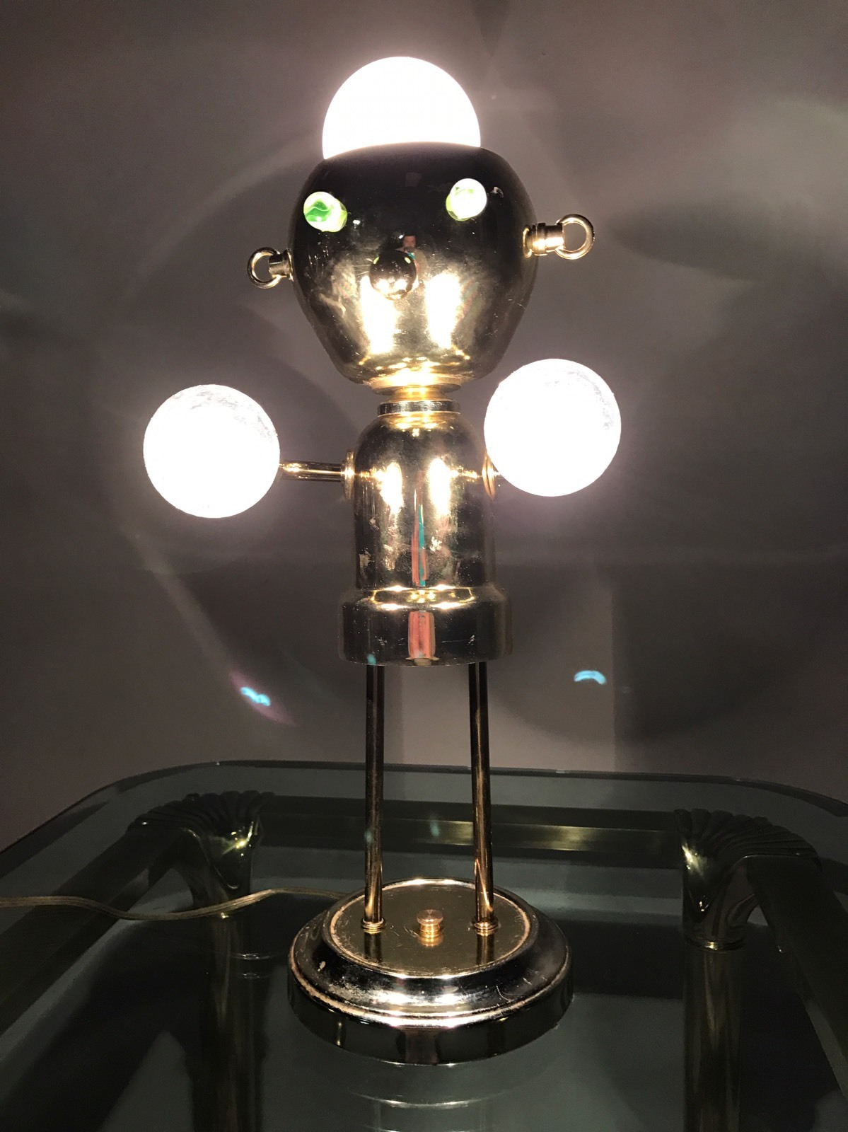 VINTAGE ROBOT LIGHT LAMP MID CENTURY MODERN TORINO SPACE UFO ATOMIC ...