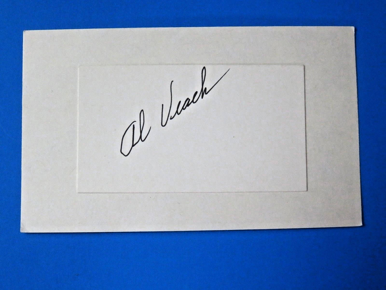 AL VEACH SIGNED CUT 3x5 INDEX CARD ~ PHILADELPHIA A's (D. 1990) ~ 100% ...