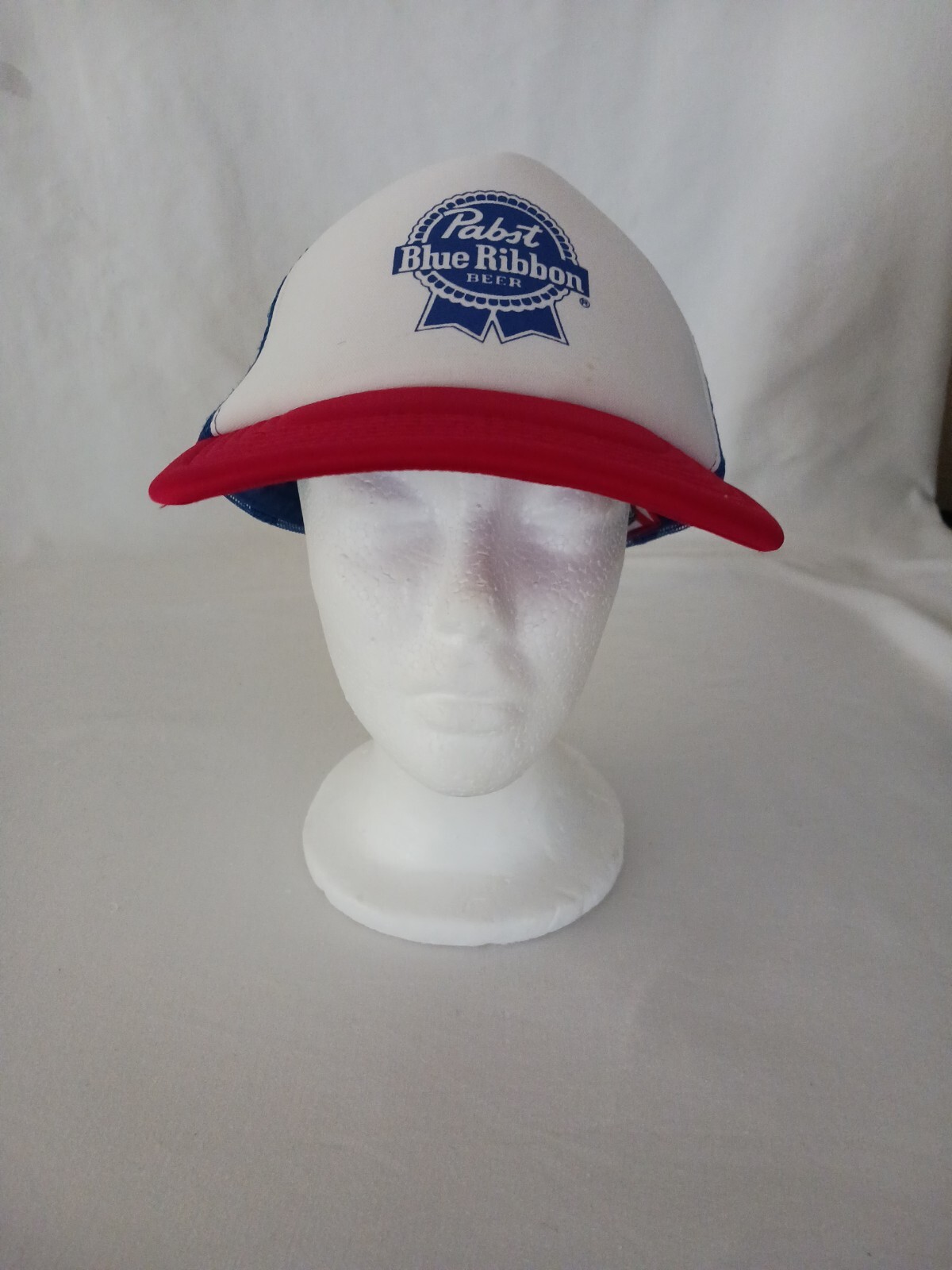 Official Pabst Blue Ribbon PBR Trucker Hat Cap Red/Wh… - Gem