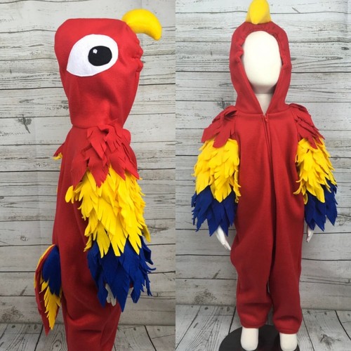 Parrot Costume Kids Halloween Cosplay Bird Outfit Red Yellow Blue ...