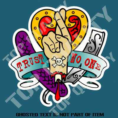 TRUST NO ONE HOT ROD DECAL STICKER VINTAGE AMERICANA ROCKABILLY RAT ROD ...