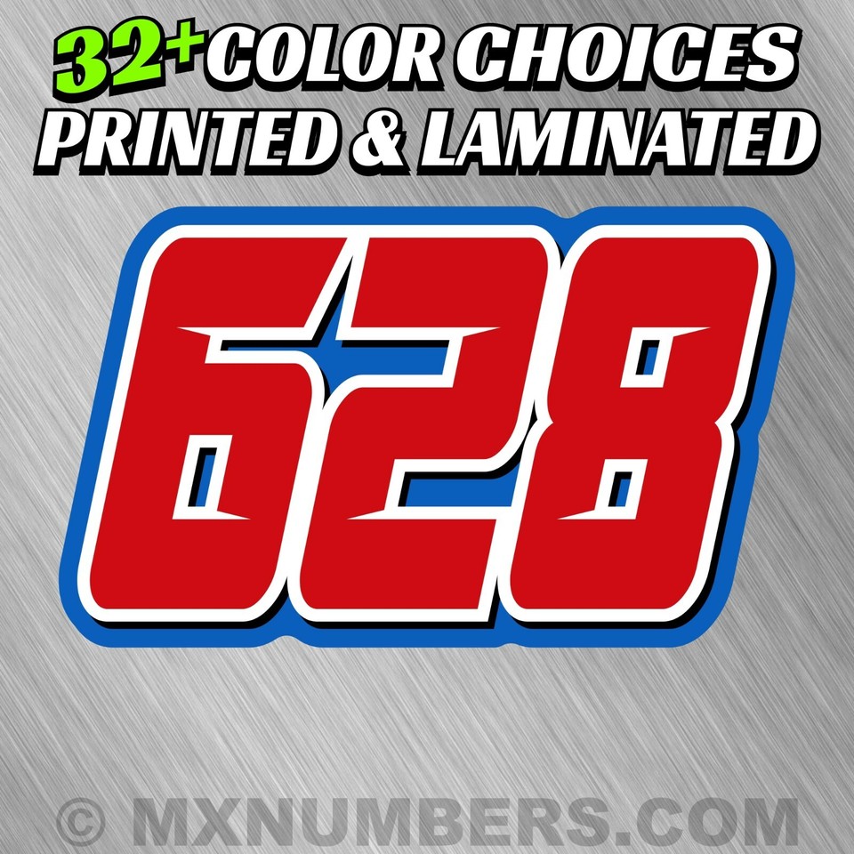 4 Color MX Number Plate Decals Sticker Graphics Motorcycle SX Dirt Bike ...
