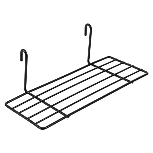 Black Wire Storage Basket Rack Straight Shelf for Grid Panel Display ...