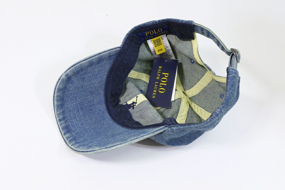 Polo Ralph Lauren Adjustable Denim Baseball Cap Hat with Pony - Denim ...
