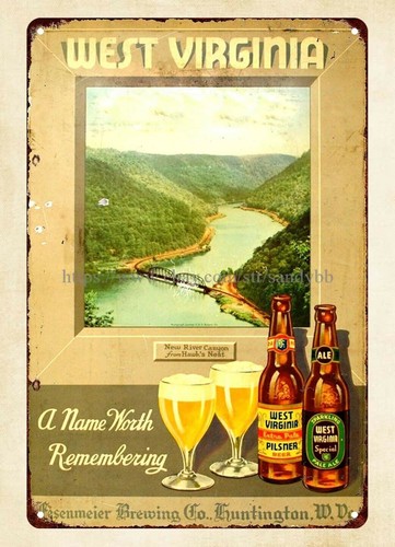 plaques West Virginia Beer Fesenmeier Brewing Huntington metal tin sign ...