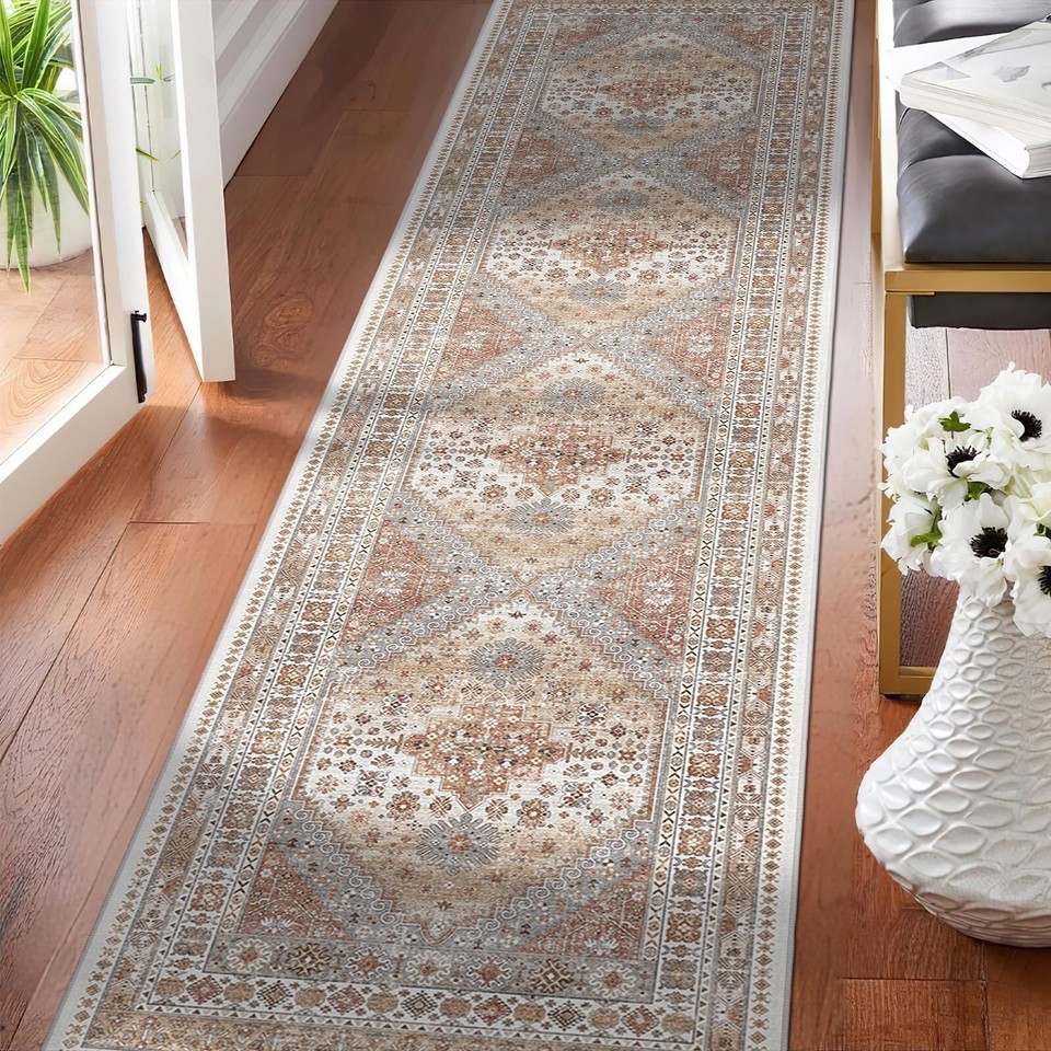 Runner Rug 2x8 Runners for Hallways Non Slip Washable, Vintage Hallway ...