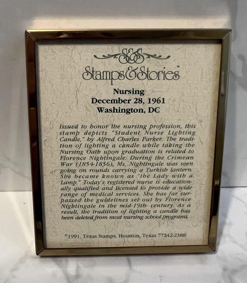 Stamps & Stories 1961 4¢ Nursing Stamp in Frame by USPS Postage Stamp ...