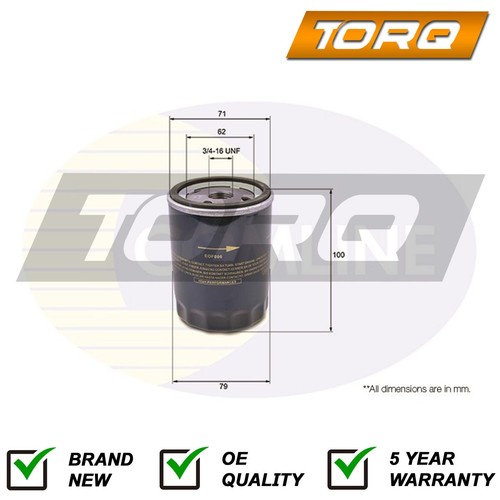 Oil Filter Torq Fits Ford Escort Mondeo Fiesta P100 1.8 D TD + Other ...