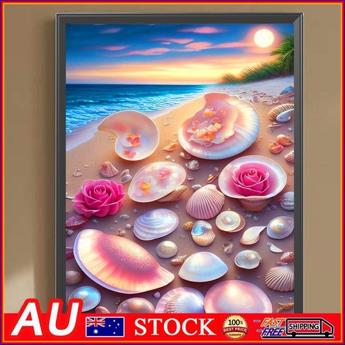 5D DIY Full Round Drill Diamond Painting Fantasy Beach Shells Home ...