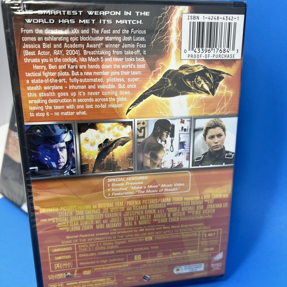 Stealth (DVD, 2005, 2-Disc Set, Widescreen) NEW Josh Lucas, Jessica ...