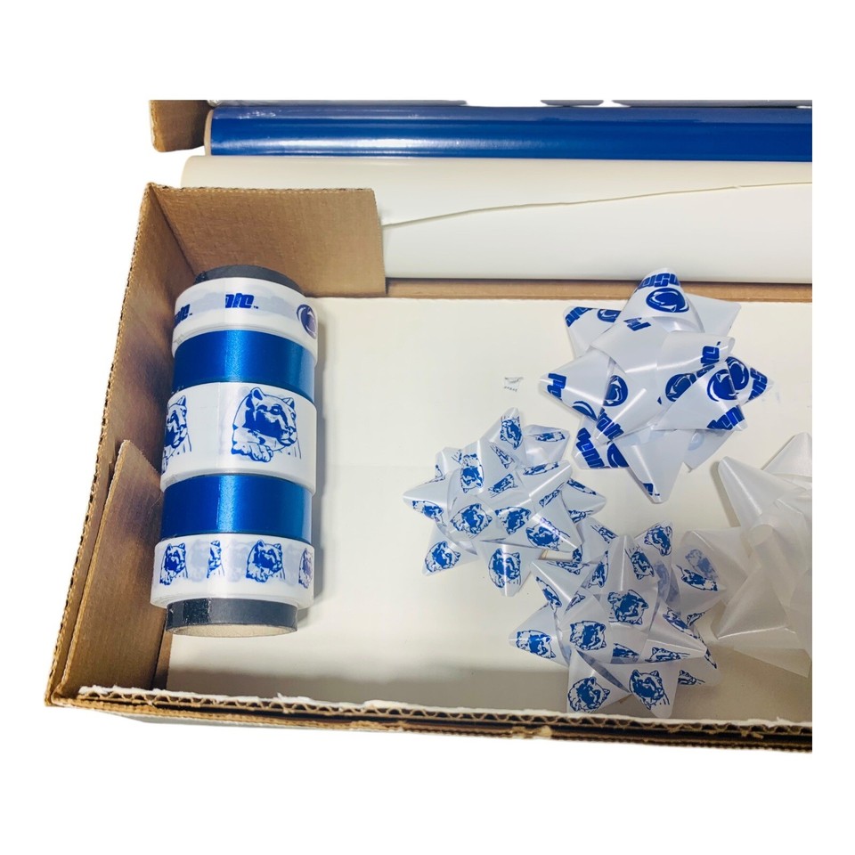 Vintage Penn State PSU Nittany Lions Gift Wrapping Paper Bundle bows ...