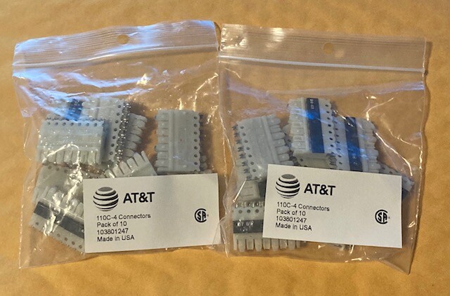 2 x 10-Packs AT&T Commscope 110C-4 110-Style Telecom Block 103801247 ...