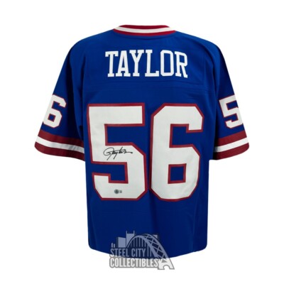 Lawrence Taylor Autographed New York Mitchell & Ness Blue Jersey - BAS ...