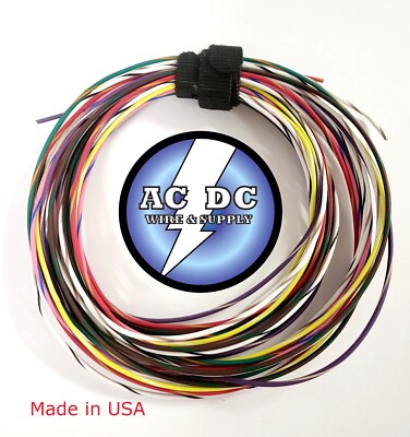 20 awg TXL HIGH TEMP AUTOMOTIVE WIRE 8 STRIPED COLORS 10 FT EA (LOT C ...