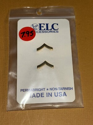 PFC RANK INSIGNIA / 3/4 POLICE-FIRE DEPARTMENT-GOLD DRESS PAIR (ELC ...