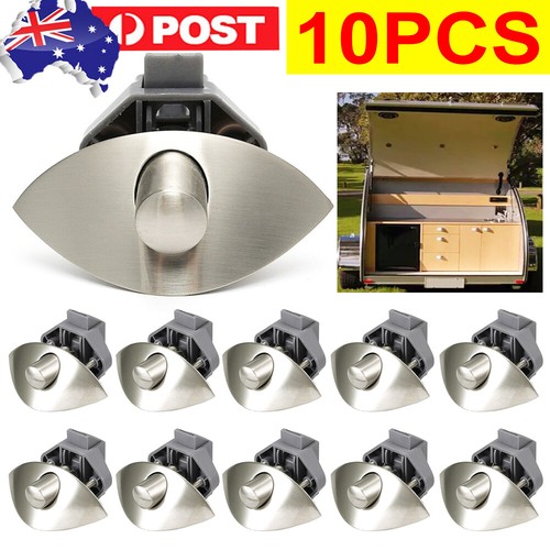 10X Half Moon Handle Caravan RV Cupboard/ Drawer Zinc Alloy Push Lock ...