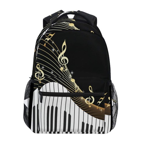 Piano Keyboard Music Note Backpack College School Book Shoulder Bag ...