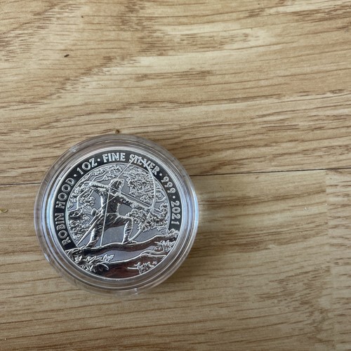 2021 UK Royal Mint Myths & Legends Robin Hood 1oz 999 Silver with ...