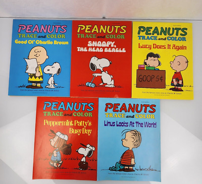Peanuts Vintage Early 1970’s Trace And Coloring Book Snoopy Charlie ...